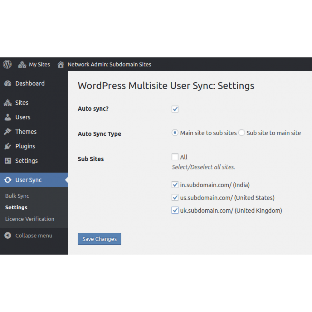 WordPress Multisite User Sync/Unsync